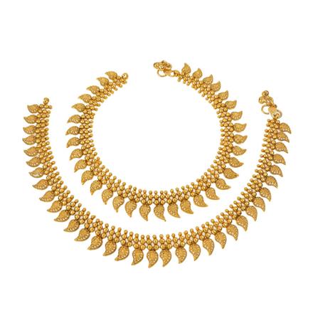Buy Antique Plain Gold Payal 12675 | Kanhai Jewels