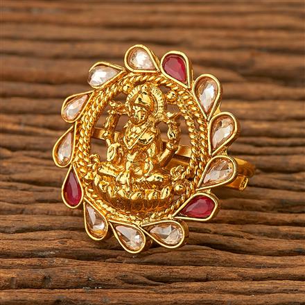 Buy Antique Temple Ring with gold plating 200076 | Kanhai Jewels