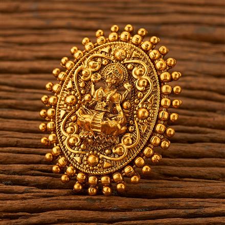 Buy Antique Temple Ring with Matte gold plating 200939 | Kanhai Jewels