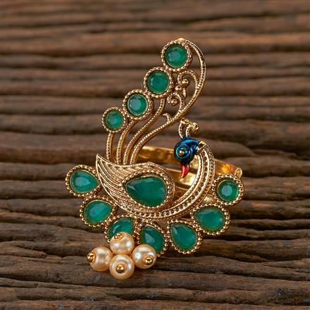 Buy Antique Peacock Ring with gold plating 201432 | Kanhai Jewels