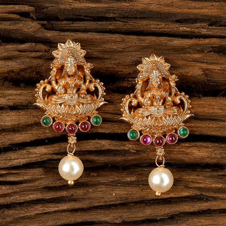 Buy Antique South Indian Earring With Matte Gold Plating 202458 ...