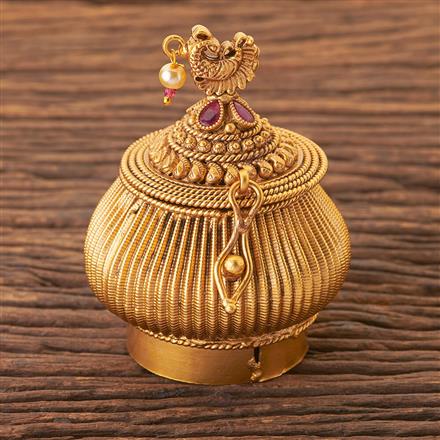 Buy Antique South Indian Sindoor Box With Matte Gold Plating 203755 ...