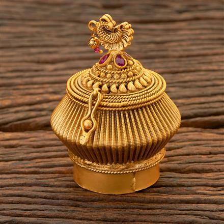 Buy Antique Classic Sindoor Box With Matte Gold Plating 204630 | Kanhai ...