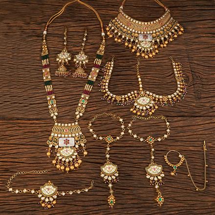 Buy Antique Classic Bridal Sets With Gold Plating 209240 | Kanhai Jewels