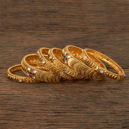 Buy Antique South Indian Bangles With Matte Gold Plating 209853 ...