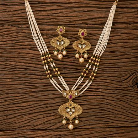 Buy Antique Mala Pendant set with gold plating 21066 | Kanhai Jewels