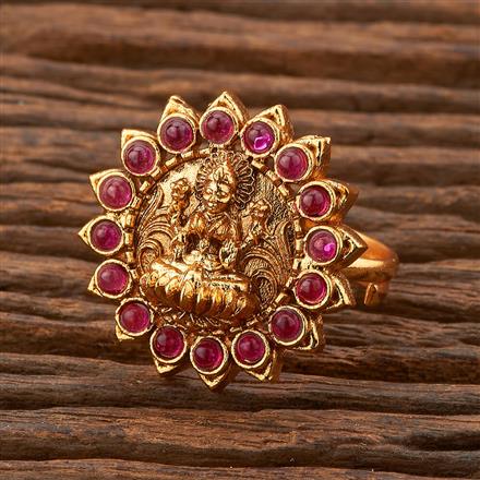 Buy Antique Temple Ring With Matte Gold Plating 212699 | Kanhai Jewels