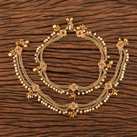 Buy Antique Moti Payal With Gold Plating 213237 | Kanhai Jewels