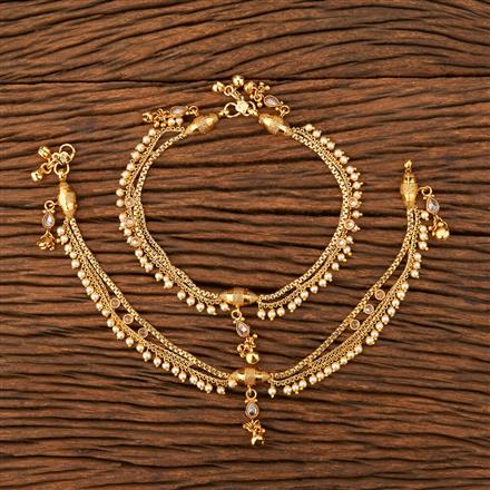 Buy Antique Moti Payal With Gold Plating 213238 | Kanhai Jewels