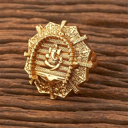 Buy Antique Temple Ring With Gold Plating 213268 | Kanhai Jewels
