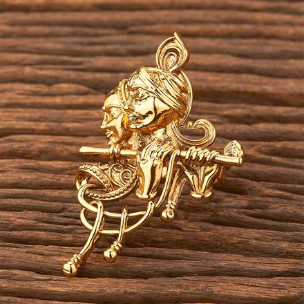 Buy Antique Temple Ring With Gold Plating 213270 | Kanhai Jewels