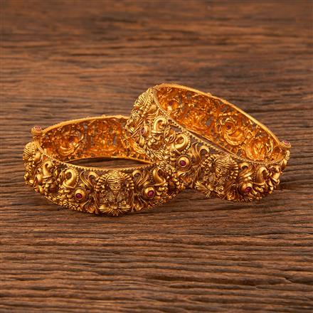 Buy Antique South Indian Bangles With Matte Gold Plating 213572 ...