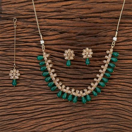 Buy Antique Reverse Ad Stone Necklace With Mehndi Plating 215272 ...