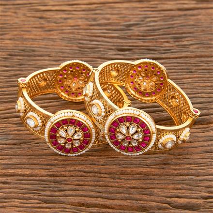 Buy Antique Openable Bangles With Matte Gold Plating 216227 | Kanhai Jewels