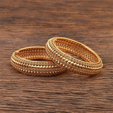 Buy Antique Plain Matte Gold Bangles With Matte Gold Plating 216290 ...