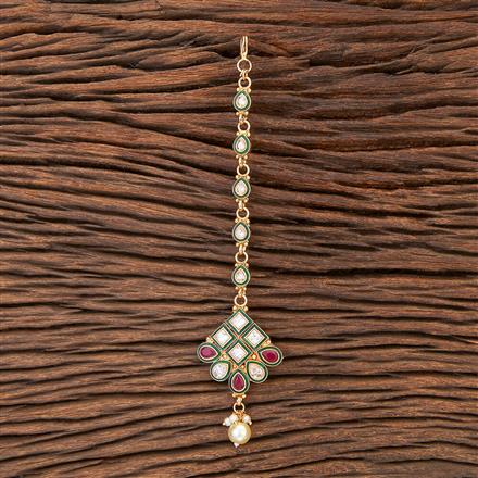 Buy Antique Meenakari Tikka With Gold Plating 216404 | Kanhai Jewels