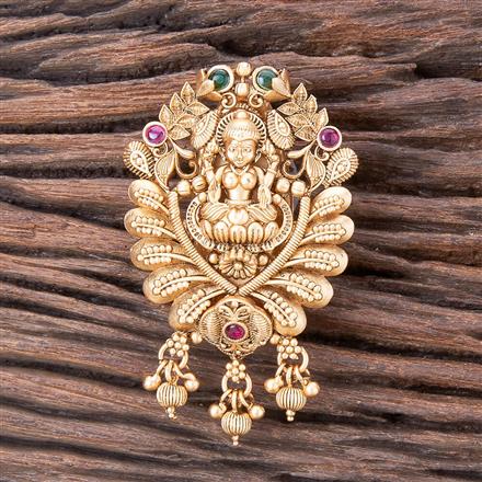 Buy Antique South Indian Brooch With Matte Gold Plating 216754 | Kanhai ...