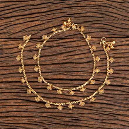 Buy Antique Plain Gold Payal With Gold Plating 217077 | Kanhai Jewels