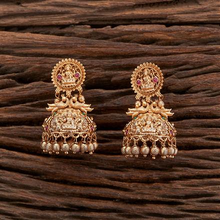 Buy Antique South Indian Earring With Matte Gold Plating 217091 ...