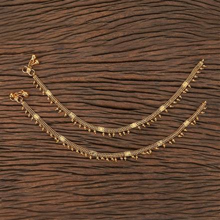 Buy Antique Plain Gold Payal With Gold Plating 217192 | Kanhai Jewels