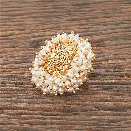 Buy Antique Moti Ring With Gold Plating 217404 | Kanhai Jewels