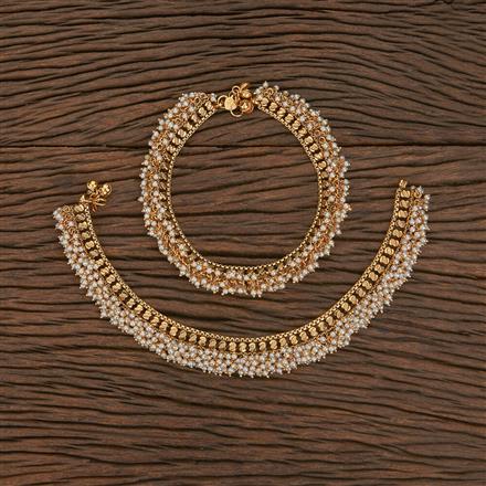 Buy Antique Pearl Payal With Gold Plating 217522 | Kanhai Jewels