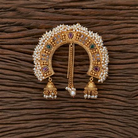 Buy Antique Moti Hair Brooch With Gold Plating 217702 | Kanhai Jewels
