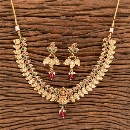 Buy Antique South Indian Necklace With Matte Gold Plating 218272 ...