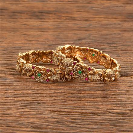 Buy Antique Peacock Bangles With Matte Gold Plating 218403 | Kanhai Jewels