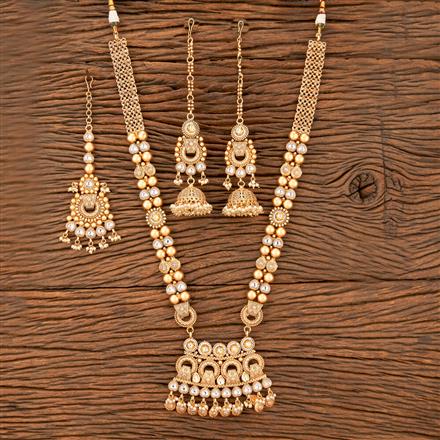 Buy Antique Long Necklace With Matte Gold Plating 218559 | Kanhai Jewels