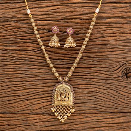 Buy Antique South Indian Pendant Set With Matte Gold Plating 218797 ...
