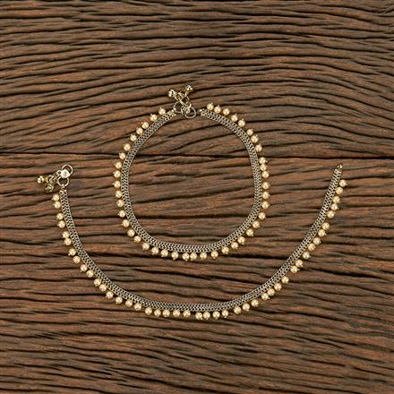 Buy Antique Moti Payal With Mehndi Plating 220055 | Kanhai Jewels