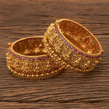 Buy Antique Temple Bangles with gold plating 23670 | Kanhai Jewels