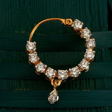 Buy Cz Delicate Nose Ring With 2 Tone Plating 409859 | Kanhai Jewels