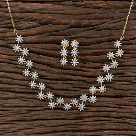 Buy Cz Classic Necklace With 2 Tone Plating 417202 | Kanhai Jewels