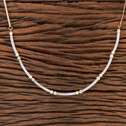 Buy Cubic Zirconia Slider Chain With 2 Tone Plating 424684 | Kanhai Jewels