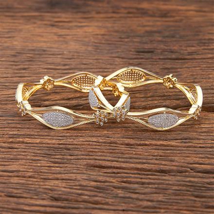 Buy Cz Classic Bangles With 2 Tone Plating 424850 | Kanhai Jewels