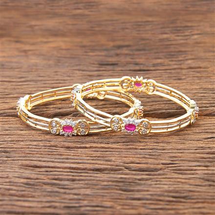 Buy Cubic Zirconia Classic Bangles With 2 Tone Plating 426396 | Kanhai ...