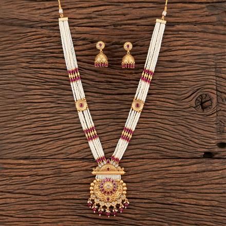 Buy Antique Moti Pendant Set With Matte Gold Plating 670071 | Kanhai Jewels