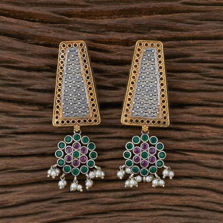 Buy Oxidised Pearl Earring With 2 Tone Plating 802767 | Kanhai Jewels