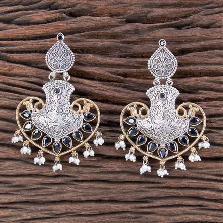 Buy Oxidised Moti Earring With 2 Tone Plating 803504 | Kanhai Jewels