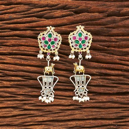 Buy Oxidised Moti Earring With 2 Tone Plating 803709 | Kanhai Jewels