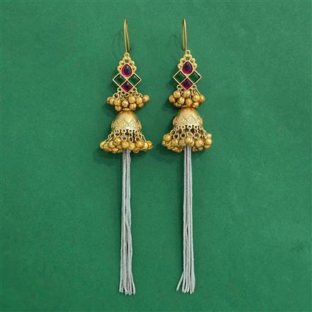 Buy Oxidised Long Earring With 2 Tone Plating 809916 | Kanhai Jewels